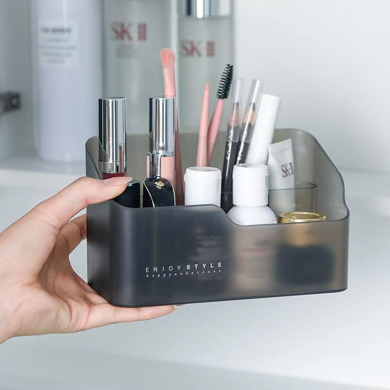 2 Pack Makeup Organizers and Storage,5-Compartment to Store Makeup/Lipstick/Makeup Brushes/Jewelry Etc. Bathroom Bedroom Cosmetic Storage (black)