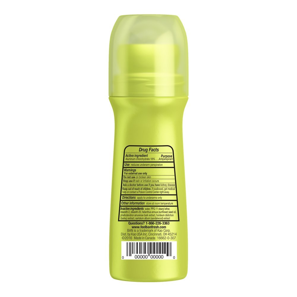 Ban Roll-On Antiperspirant Deodorant for Women and Men, Unscented, 3.5 Ounce (3 Pack)