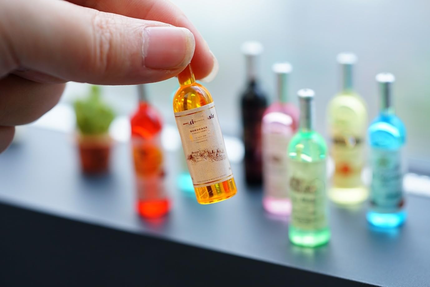 15 pcs 1:12 Doll Toy Bottles Wine Bottles Mini Food Mini House Drink Accessories for Dollhouse Miniature Bottles (15 Pcs Wine Bottles)