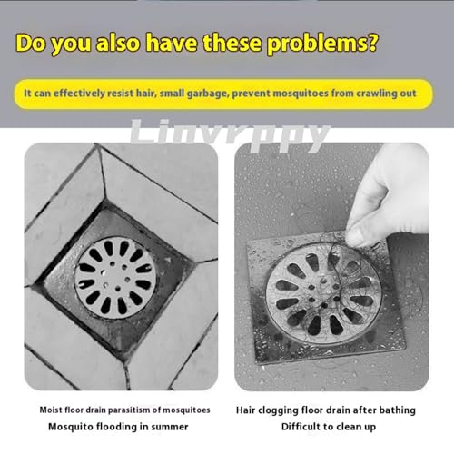 20-Pack 4"x4" Disposable Drain Covers, Hair Catcher Mesh Stickers for Shower, Sink, Bathtub, Kitchen β Easy Hair & Debris Prevention, for Human and pet Hair