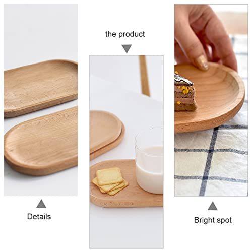 4pcs Rectangular Trays Table Wooden Decoration Appetizers Appetizer Dessert Retro Cuake Japanese Plates Wedding Dish Nut Coffee Tray, Dinne Kitchen Pastries for Bars