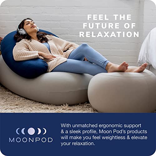 Moon Pod Adult Beanbag Chair, Gray – The Zero-Gravity Bean Bag Chair for Stress, Comfort, and All Day Deep Relaxation – Ultra Soft and Ergonomic Support for Back and Neck – for The Whole Family
