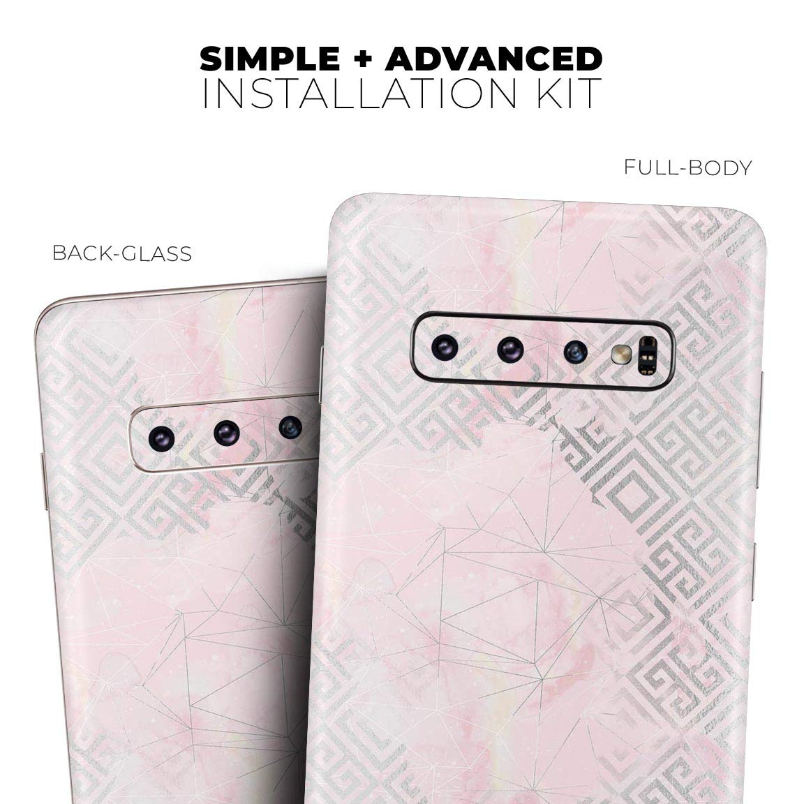 DesignSkinz Karamfila Silver & Pink Marble V12 Protective Vinyl Decal Wrap Skin Cover Compatible with The Samsung Galaxy S20 (Screen Trim & Back Glass Skin)