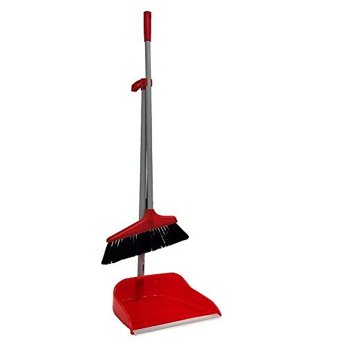 6 Pack - Standing Upright Long Handle Brush Broom Set - Home Industry Office Lobby Floor Sweeping Janitorial Cleaning Industrial Commercial Kitchen (Broom, 6 Pack)