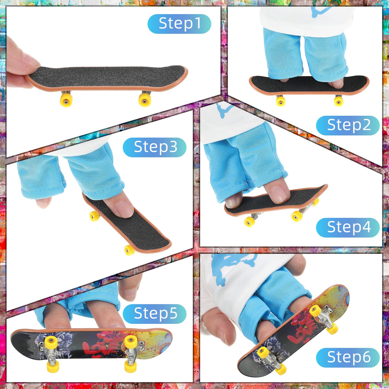 55 Pcs Mini Finger Toys Finger Skateboards Finger Bikes Finger Scooter Finger Pants Mini Swing Board Bicycle Lock Finger Replacement Wheels Tools Traffic Signs for Movement Party Favors Accessories