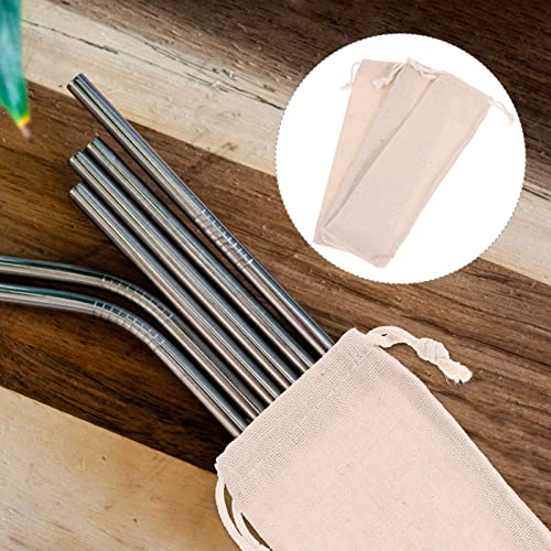20Pcs Straw Carrying Cases, (Length: 9.8in/25cm) Straw Pouch, Travel Bag for Straw/Cutlery and Cleaning Brush Straws, Safety and Reusable Straw Case