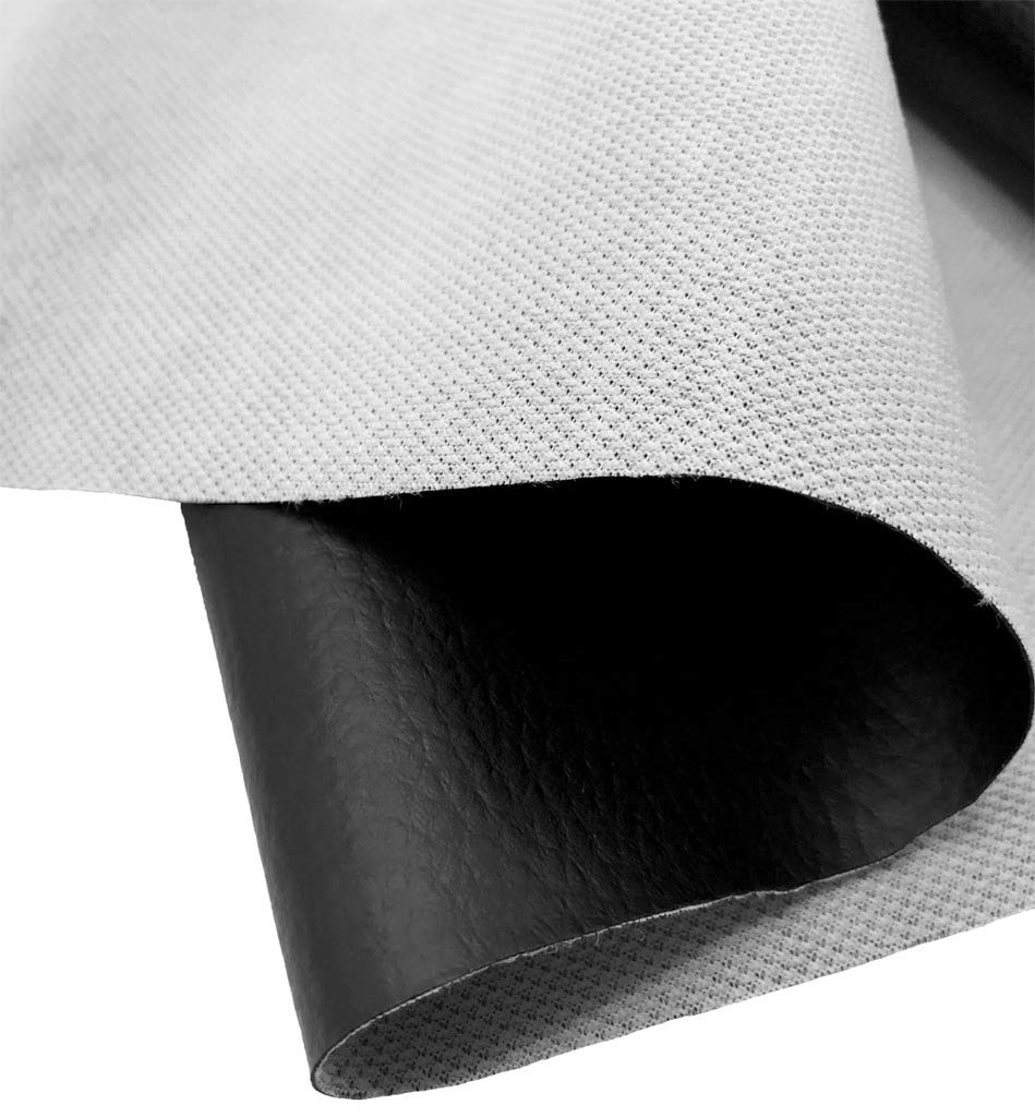 A-Express Faux Leather Fabric - Soft PU Synthetic Leather - 54" Wide by The Yard Vinyl Pleather Material - Upholstery Fabric for Car, DIY Craft Leatherette Sheets - 1 Yard 54" x 36" Black