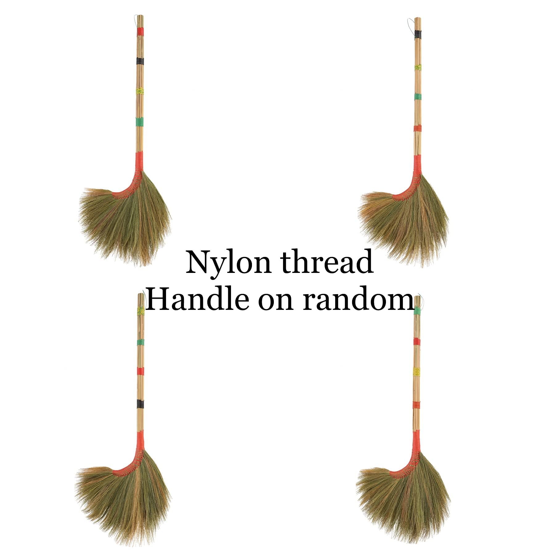 SN SKENNOVA - 40-inch Tall of Thai Grass Broom Asian Straw Broom Whisk Broom House Broom Handmade for Sweeoing wth Multi Color Handle on random