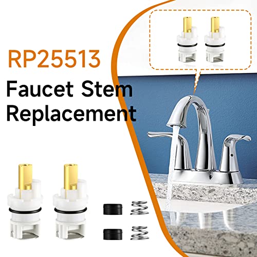 2 Pack RP25513 Faucet Stem Compatible for De-lta Faucet with RP4993 Seat and Spring Fit for Kitchen Two Handle Faucets De-lta Faucet Repair Kit