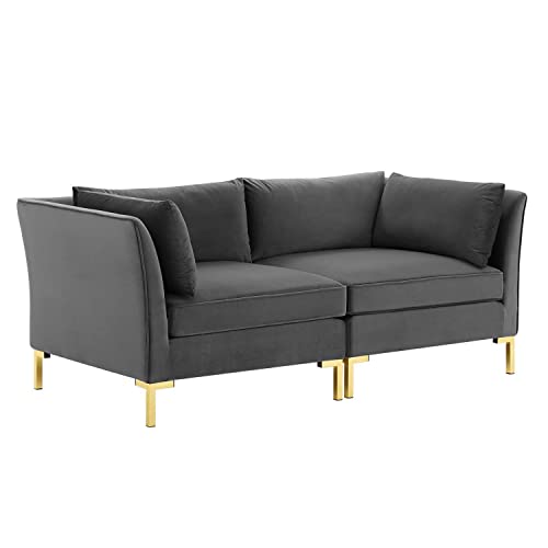 Modway Ardent Performance Velvet Loveseat, Gray