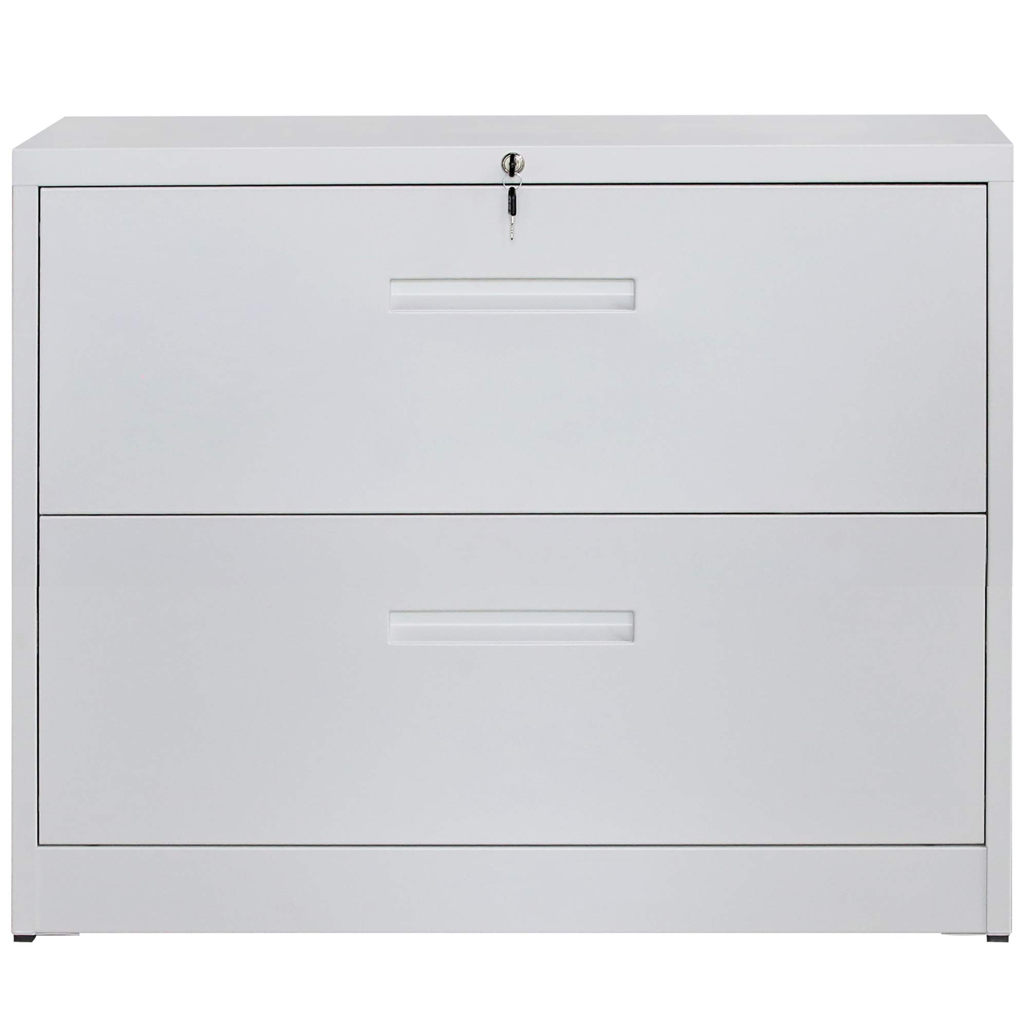 2 Drawers Lateral File Cabinet with Lock, Locking Metal Lateral Filing Cabinet for Home and Office