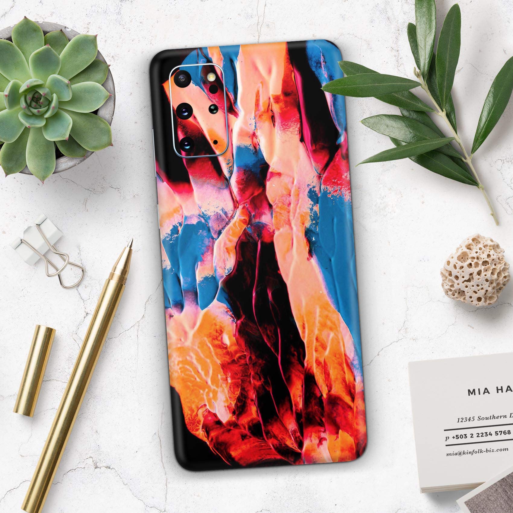 DesignSkinz Liquid Abstract Paint V8 Protective Vinyl Decal Wrap Skin Cover Compatible with The Samsung Galaxy S20 (Screen Trim & Back Glass Skin)
