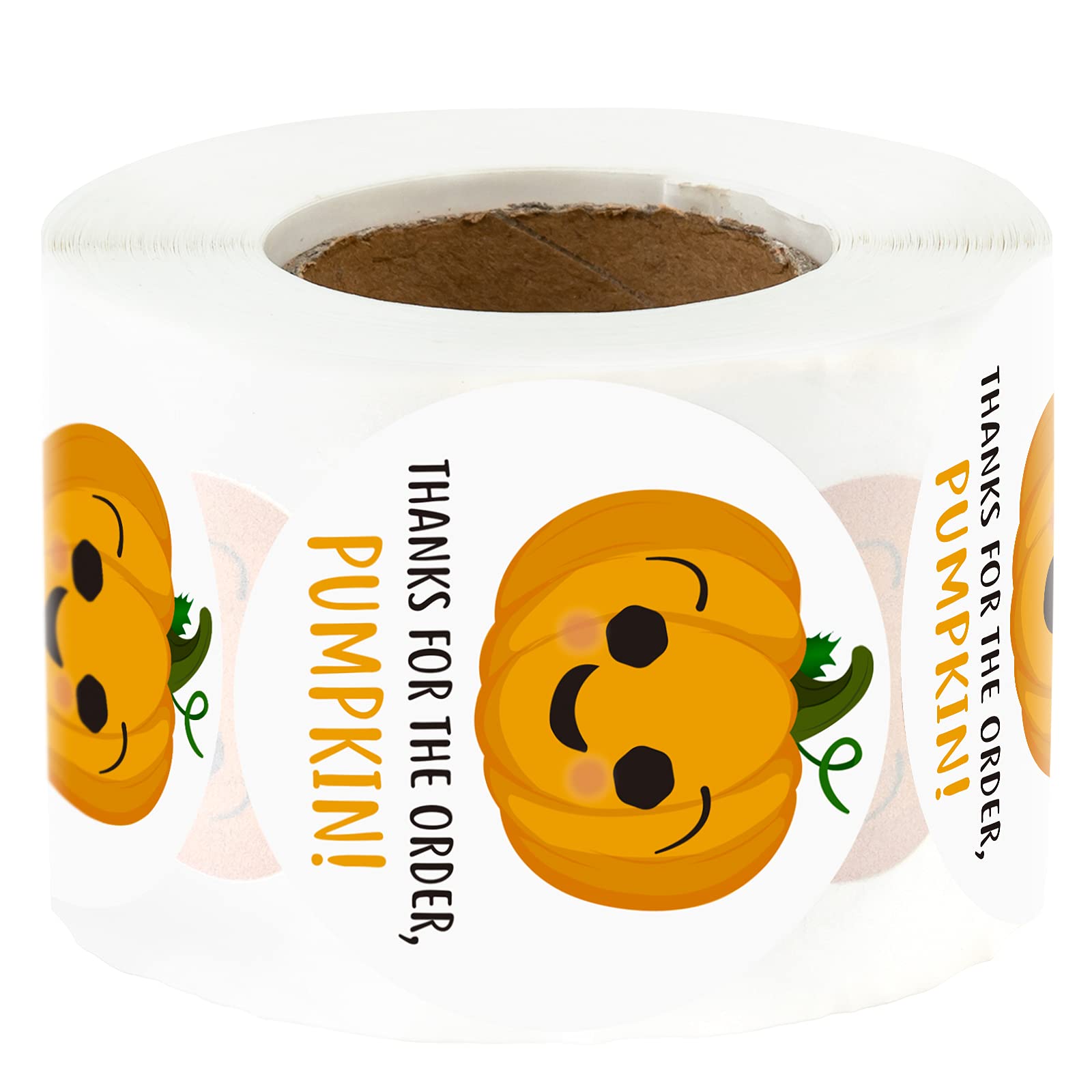 WRAPAHOLIC Gift Stickers - Jack-O-Lantern Design Sticker, Thank You Business Stickers for Holiday/Party Decoration and Gift Wrap - 2 x 2 Inch 500 Total Labels