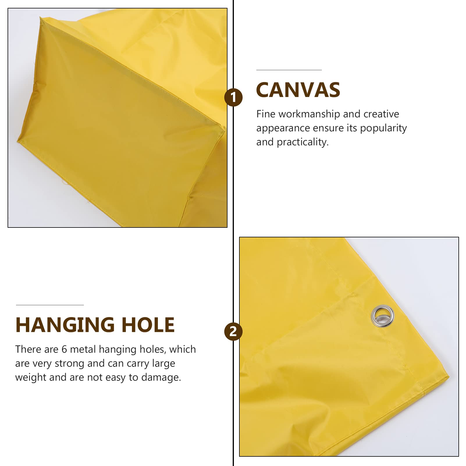Scicalife Yellow Laundry Cart Bag, 9" x 7" x 0.98", Vinyl, Reusable, Stain and Water Resistant
