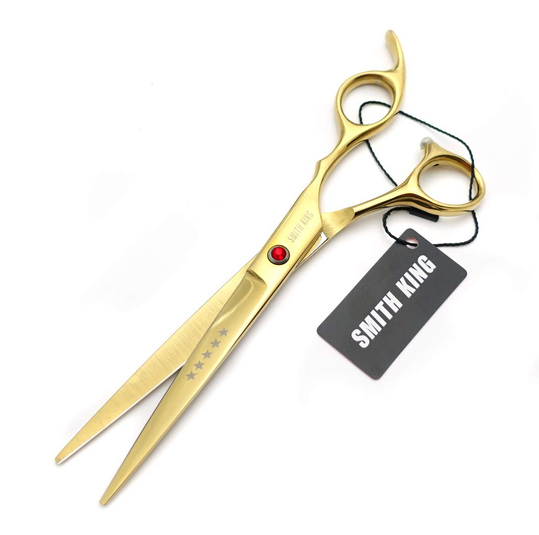 7.0 Inches Hair Cutting Scissors Set with Combs Lether Scissors Case,Hair cutting shears Hair Thinning shears For Personal and Professional (Gold)