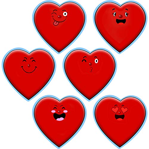 72 Pieces Heart Cut-Outs 3 Inch Printed Hearts Cut-Outs Cute Heart Shape Decoration for Valentines Day Crafts Home Class Office Decor, Red