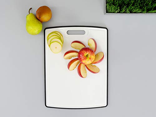 Dexas PolyDuO Reversible Cutting Board, 8.5 x 11 Inches, White and Midnight Granite