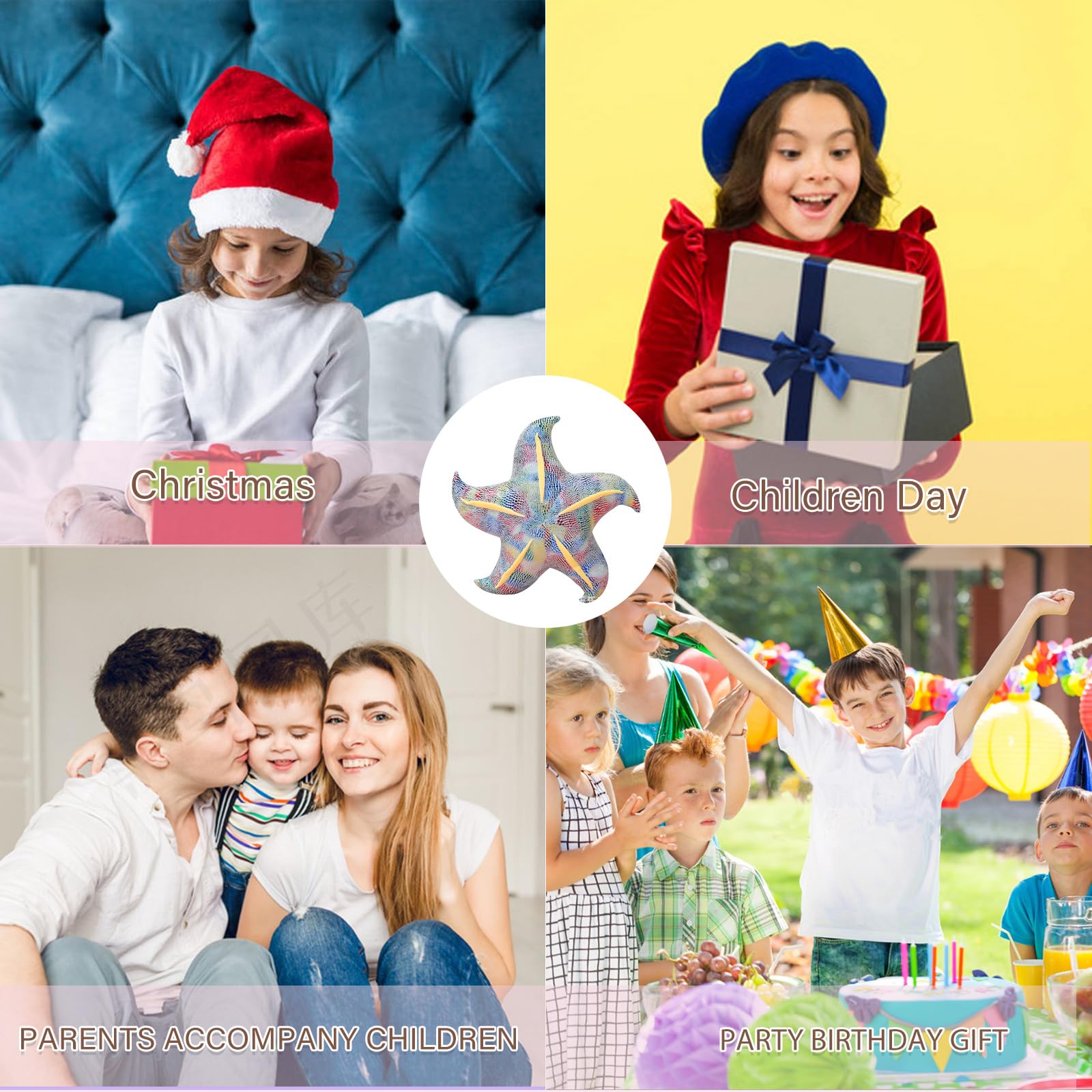 CHELEI2019 7.9" Star Shaped Pillow Plush Simulation Stuffed Starfish Sea Creature Toy Gift,Blue