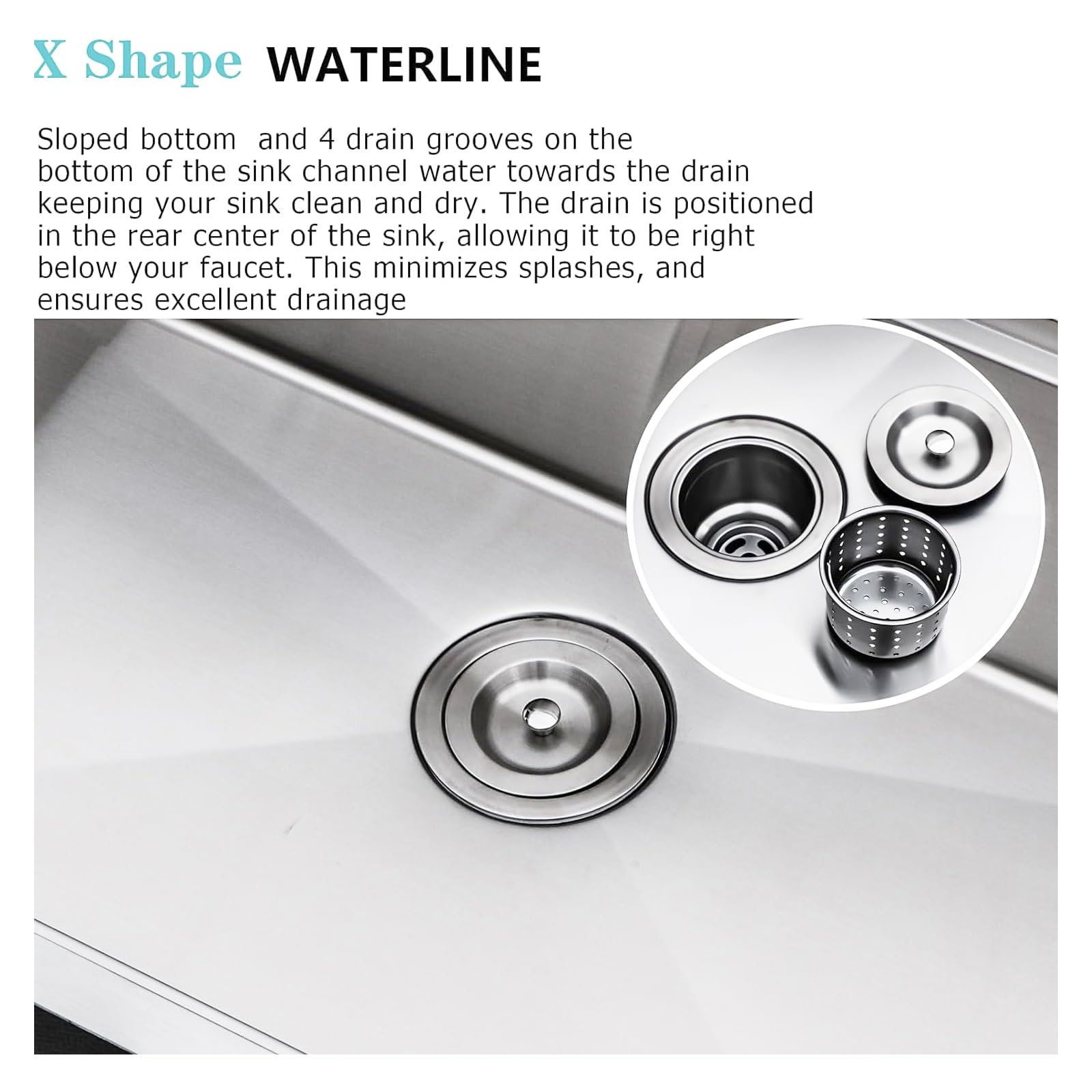 33 Undermount Kitchen Sink - Lordear 33 Inch Kitchen Sink 16 Gauge Stainless Steel Single Bowl Ledge Workstation Under Counter Kitchen Sink