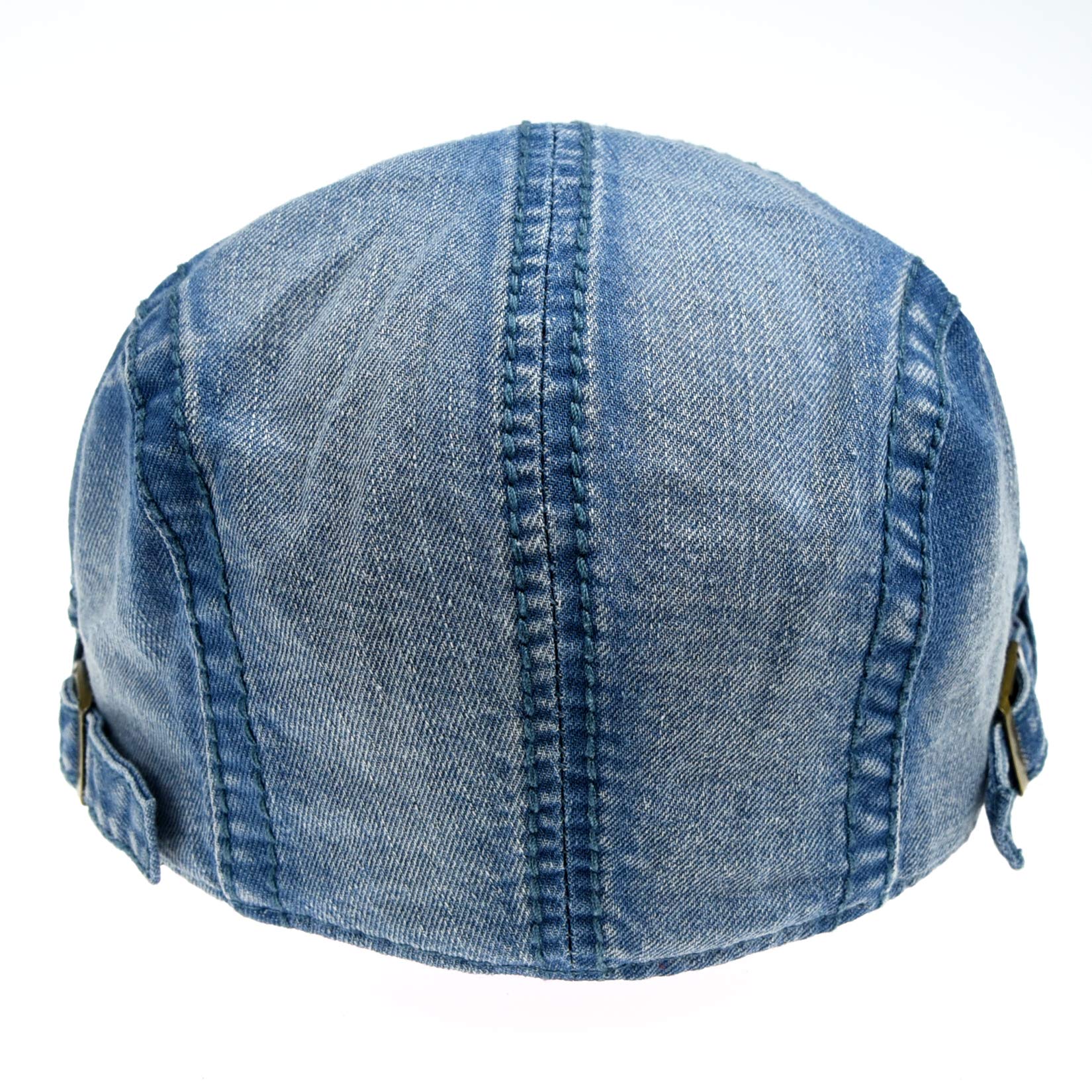 2 Pack Men's Flat Cap Adjustable Ivy Gatsby Newsboy Cabbie Hat for Men Women Blue (Deep Blue, Light Blue)