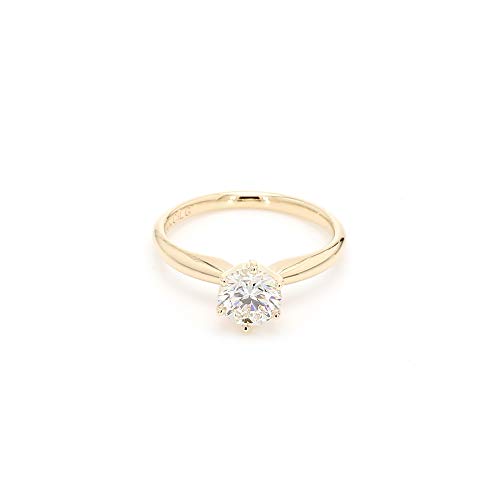 14k Yellow Gold Lab-Grown Diamond Solitaire Wedding Engagement Ring (1/2 cttw, I-J Color, VS2-SI1 Clarity) Size 6