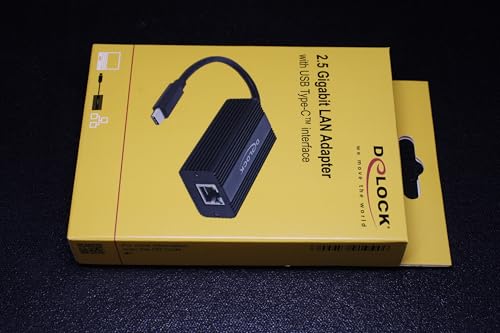 DeLOCK 65990 USB C Adaptor/Thunderbolt 3 to Gigabit Ethernet LAN 2.5 Gbit NBase-T 2,500 Mbps RJ45 Female