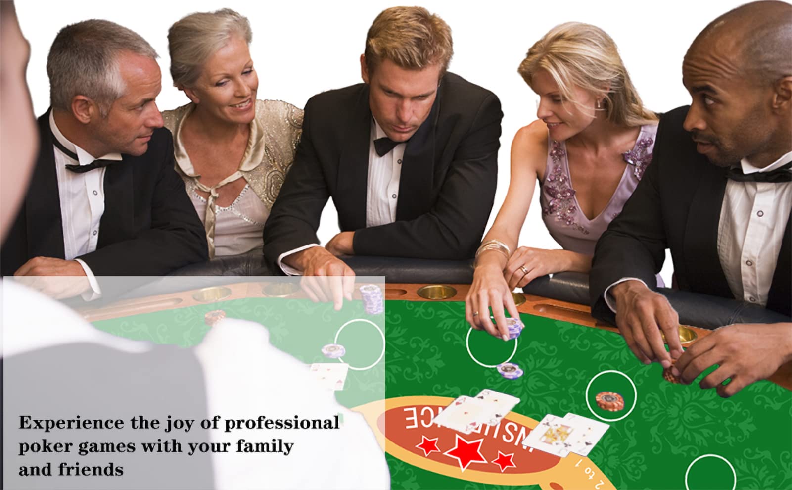 Alabohuke 47x23.6 Inch Poker Mat, Blackjack Table Non-Slip Rubber Poker Table Top Game Mat, Blackjack Professional Casino Table Layout, Suitable for Parties, Home Entertainment, Game Night