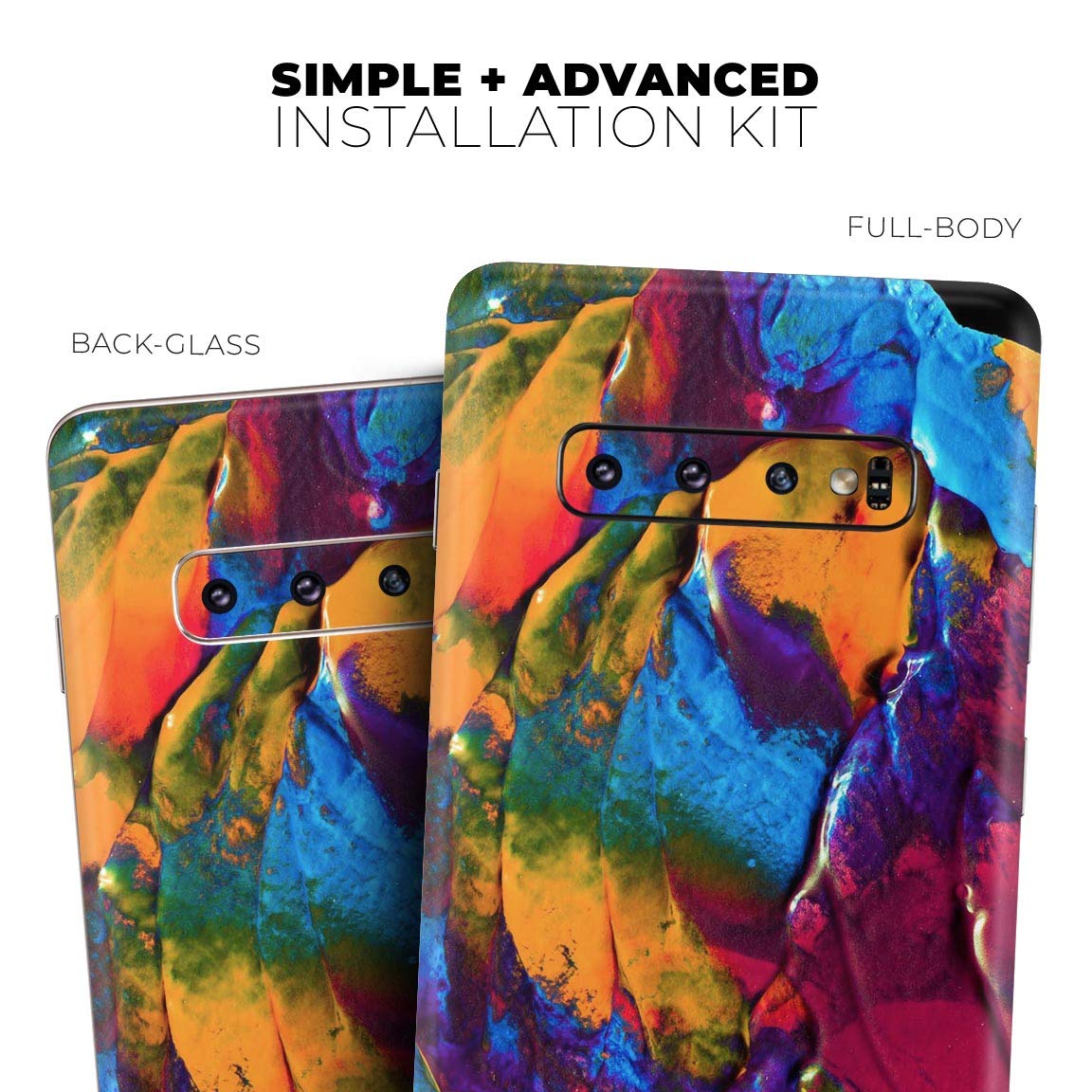 DesignSkinz Liquid Abstract Paint V19 Protective Vinyl Decal Wrap Skin Cover Compatible with The Samsung Galaxy S20 (Screen Trim & Back Glass Skin)