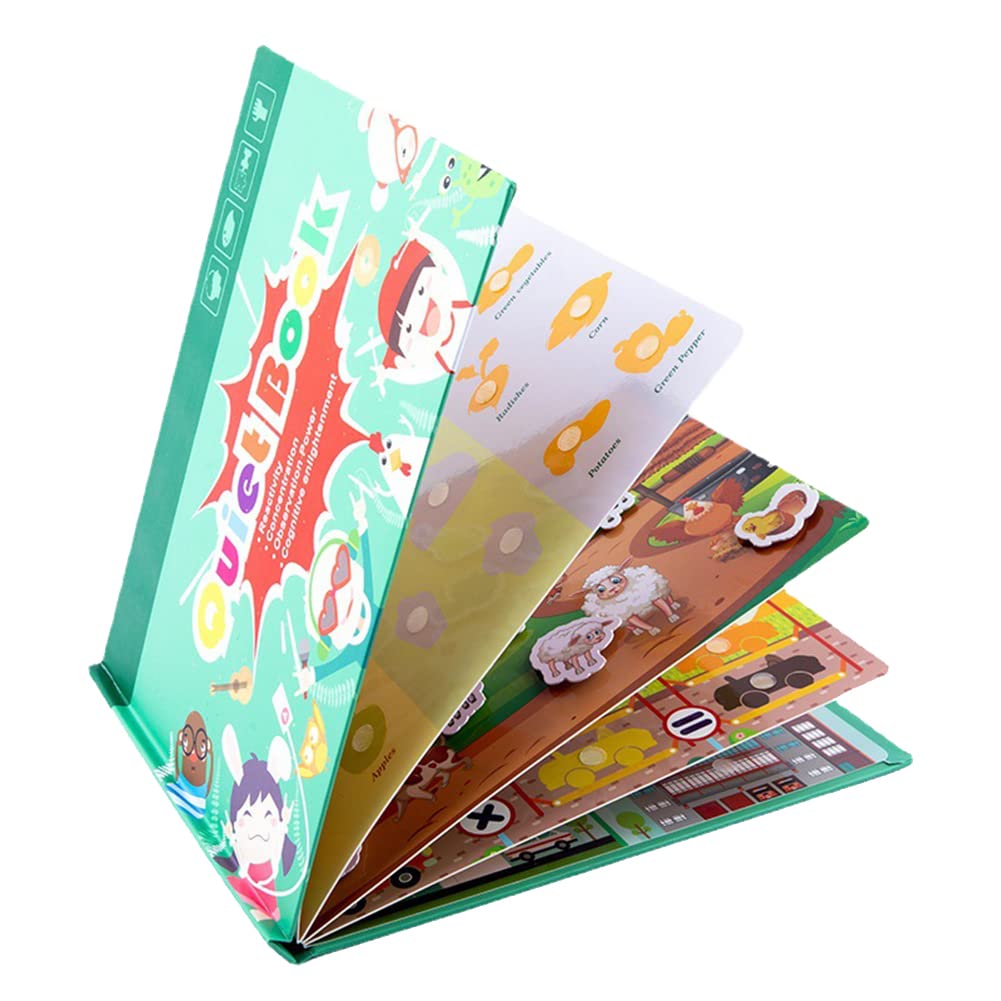 Adurello Kids Quiet Book Sensory Busy Book Cognitive Learning Toys Preschool Educational Montessori Toy for Toddlers