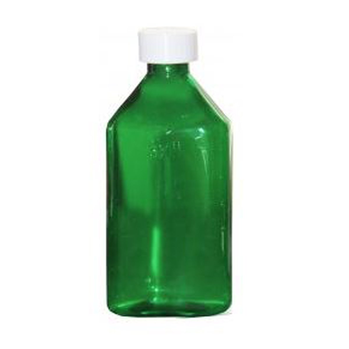AmexDrug Pharmacy Bottle - Oval Plastic Bottle - 1 oz - Green - Child Resistant Caps - 12 pcs (Medicine Bottle, Prescription Bottle, Liquid Medicine)