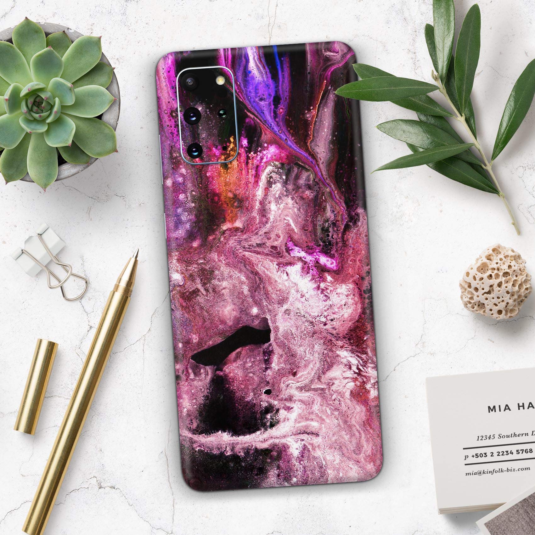 DesignSkinz Liquid Abstract Paint V70 Protective Vinyl Decal Wrap Skin Cover Compatible with The Samsung Galaxy S20 (Screen Trim & Back Glass Skin)