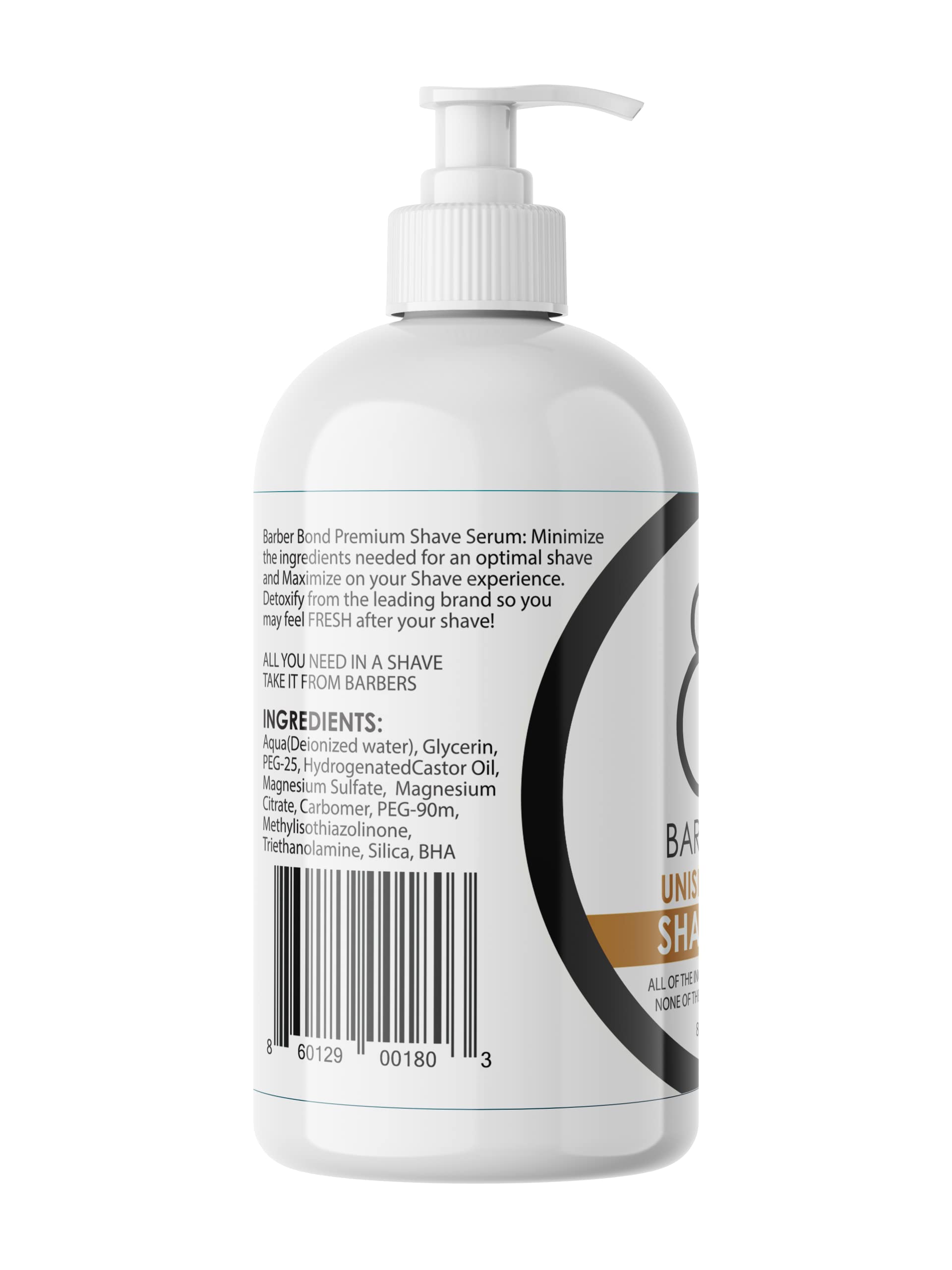 Barber Bond® Premium Unisex Full Body Shave Serum (8oz) Clear Shave Gel