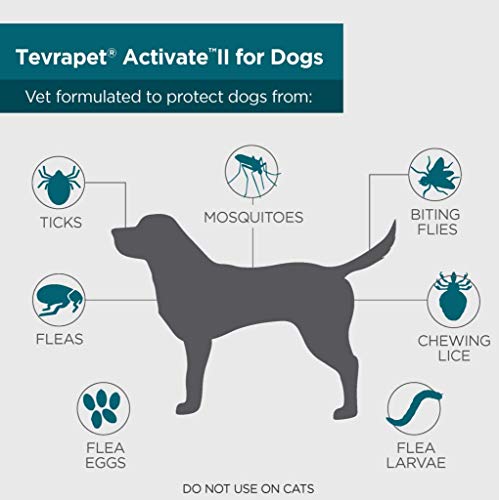 TevraPet Activate II Flea and Tick Prevention for Dogs | Large Dogs 21-55 lbs | Fast Acting Flea Drops | 8 Month Supply | Vet Quality Protection