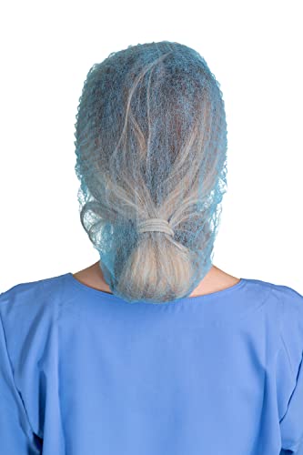 Disposable Bouffant Caps | 24 Inch | Blue | 100 Pack | Head Covers | Hair Nets