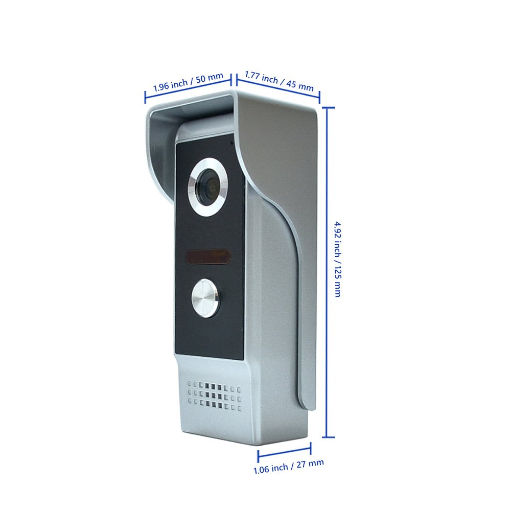 AMOCAM Wired Video Intercom System, 7 Inches Video Doorbell Door Phone System, HD Camera Kits Support Unlock, Monitoring, Dual-Way Intercom for Villa Home Office Apartment