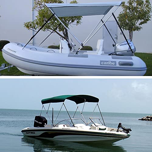 2 PCS Adjustable Heavy Duty Bimini Top Straps,Marine Grade Singe Snap Hook Strap+ Pad Eye Straps,28"~60" Stainless Steel Boat Awning Hardware Accessories