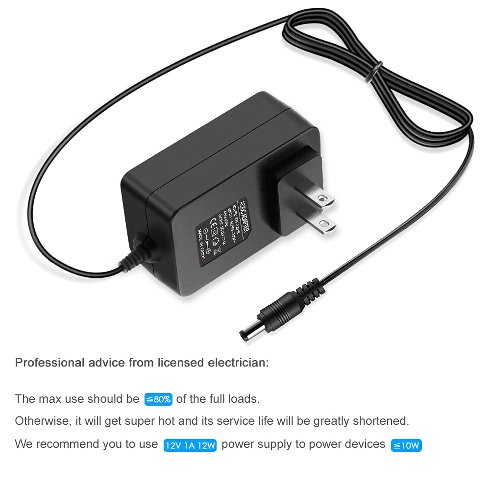 SHNITPWR 12V Power Supply 12 Volt 1A 12W AC/DC Power Adapter 100V ~ 240V AC to DC Converter 1000mA 800mA 500mA Transformer with 10 Tips 5.5x2.5 5.5x3.0 6.3x3.0 4.8x1.7 4.0x1.7 3.5x1.35 2.5x0.7mm