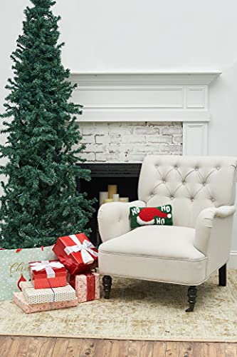 C&F Home HoHoHo Hat Hooked Petite Christmas Pillow Winter Decor Decoration Throw Pillow for Couch Chair Living Room Bedroom 6 x 12 Green