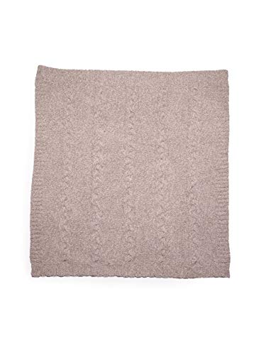 Barefoot Dreams CozyChic Heathered Cable Baby Blanket, Receiving Blanket, Newborn Fuzzy Blanket Toddler Infant Unisex Throw-30”x32”, Dove Gray