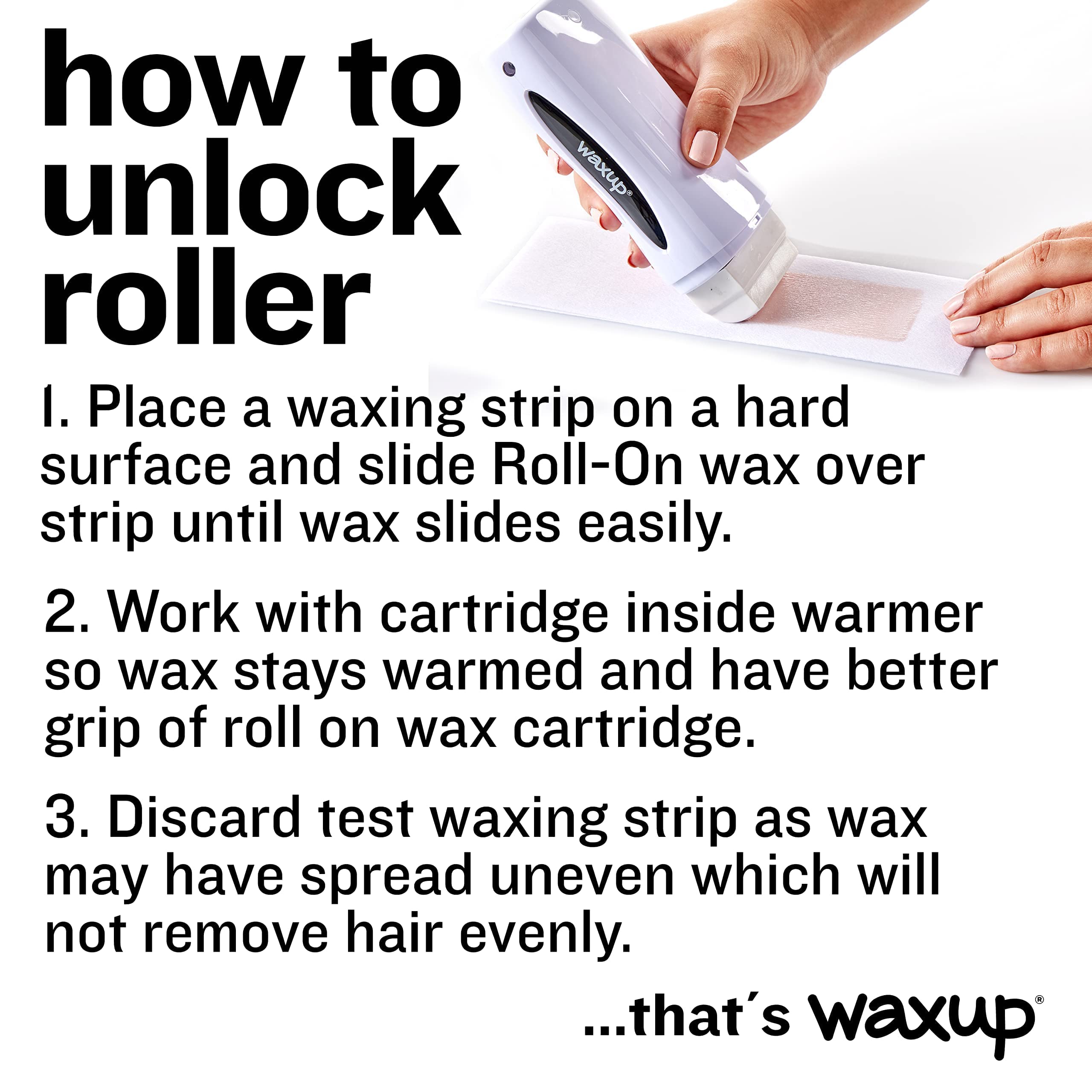 waxup Rose Roll On Wax 4 Pack, Hair Removal Wax Cartridge for Roll on Wax Kit and 200 Wax Strips