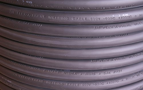 3/0 Gauge AWG - Flex-A-PreneĀ® - Welding/Battery Cable - Black - 600 V - Made in USA (25 FEET)
