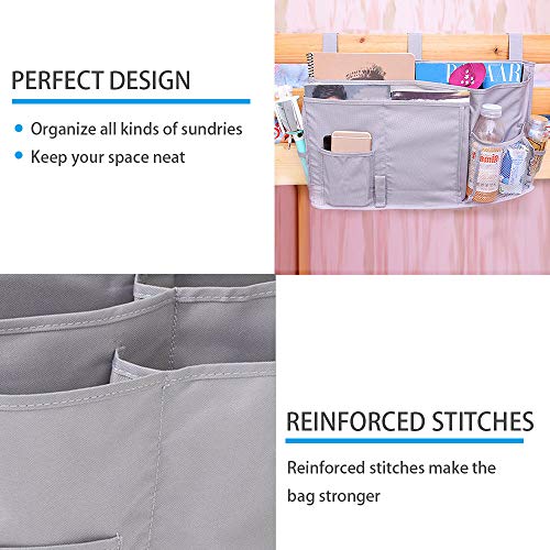 DIFFLIFE Bedside Storage Organizer, 8 Pockets Hanging Storage Bag Organizer Holder,2019 Bedside Caddy for Bunk Dorm Rooms & Hospital Bed Rails(Green) (YUNDA118)