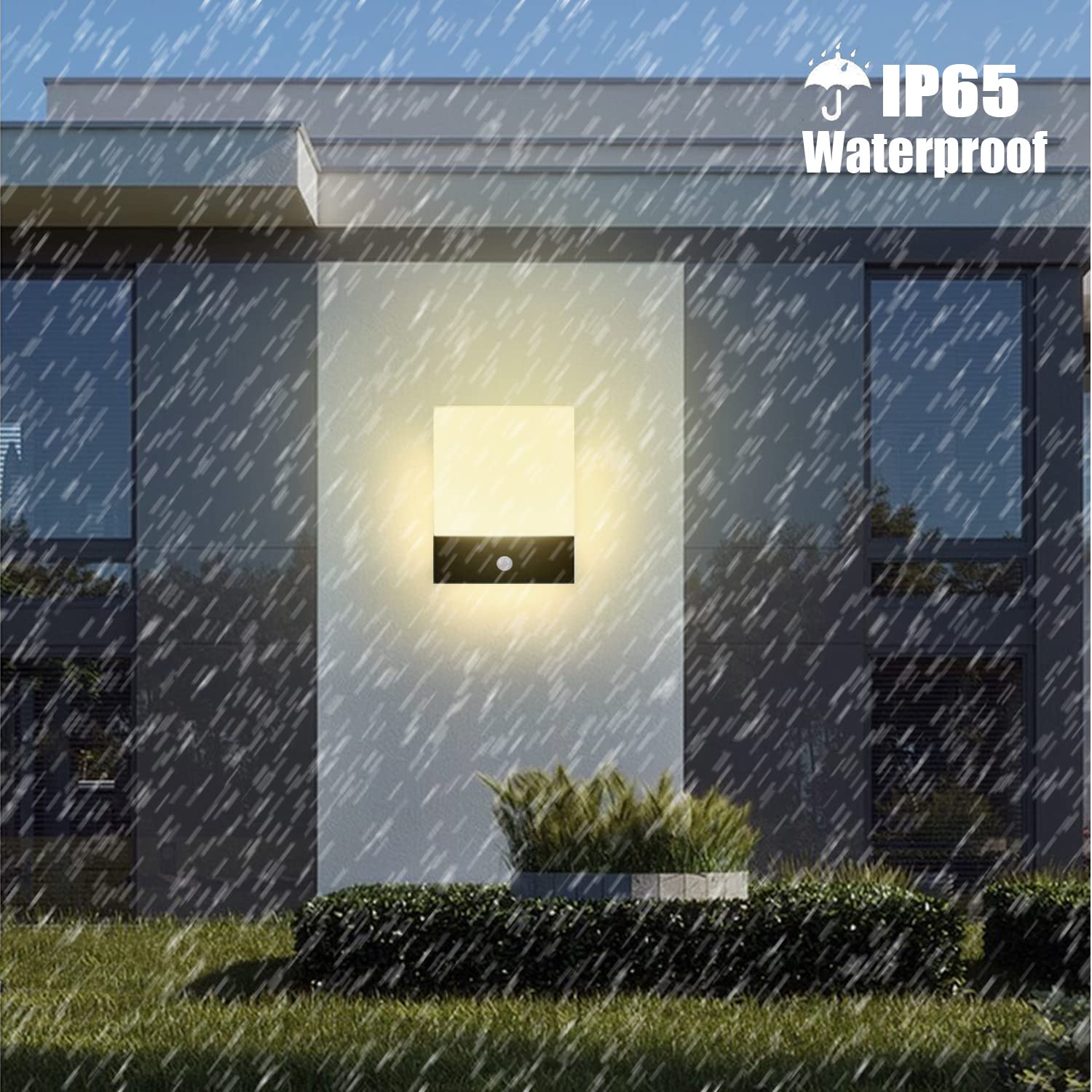 AIRTWESD 20W LED Outdoor Wall Light with Motion Sensor Outdoor Lighting Sconce Waterproof Wall Mounted Sconce Light for Patio Porch Courtyard Garden Backyard Villa Warm White 3000K