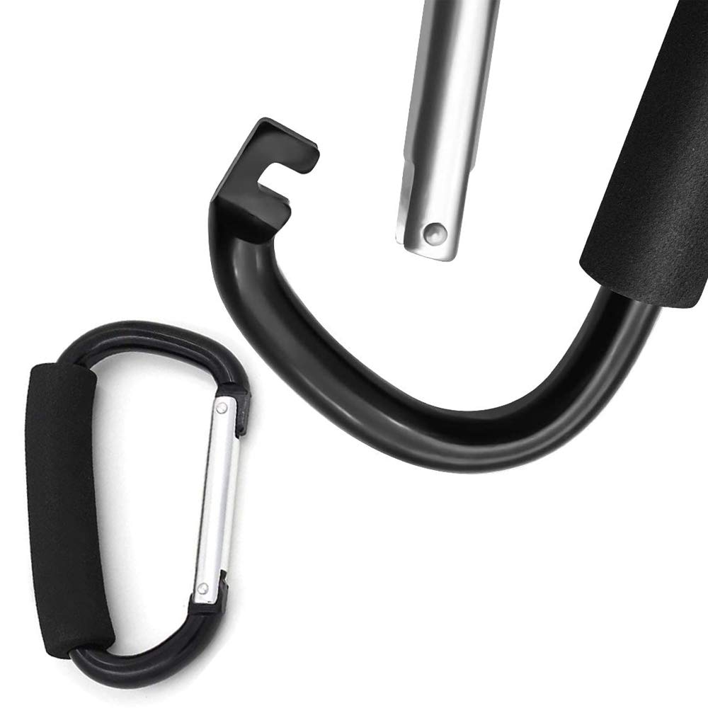 2 Pcs D Shape Large Buggy Carabiner Hook Pram Pushchair Stroller Clip for Strollers Prams Pushchairs and to Hand Carry Your Shopping Bags