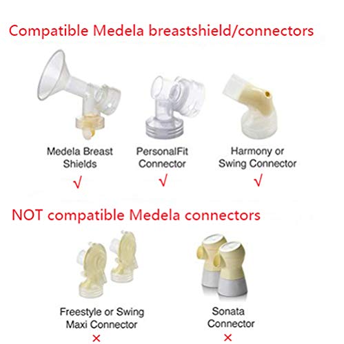 BabyValley Upgrade Backflow Adapter Compatible with Spectra S1/S2, Spectra 9, 9Plus Flange Adapter Connectors for Medela Breastshield Swing, Harmony Flange and Spectra Backflow Protector (Yellow 2pc)