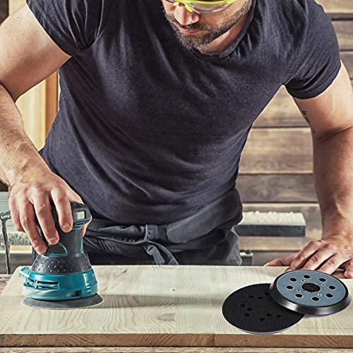 2 Pieces 4.7 Inch 8 Hole Hook and Loop Orbital Sander Replacement Pad Backing Pad