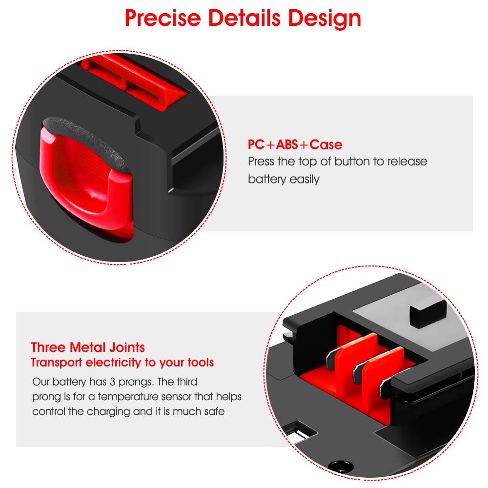 2-Pack [Upgraded to 3600mAh] HPB18 Replacement for Black and Decker 18V Battery Compatible with Black and Decker 18 Volt Battery Ni-Mh 244760-00 A1718 FS18FL FSB18 Firestorm Cordless Tools (Black)