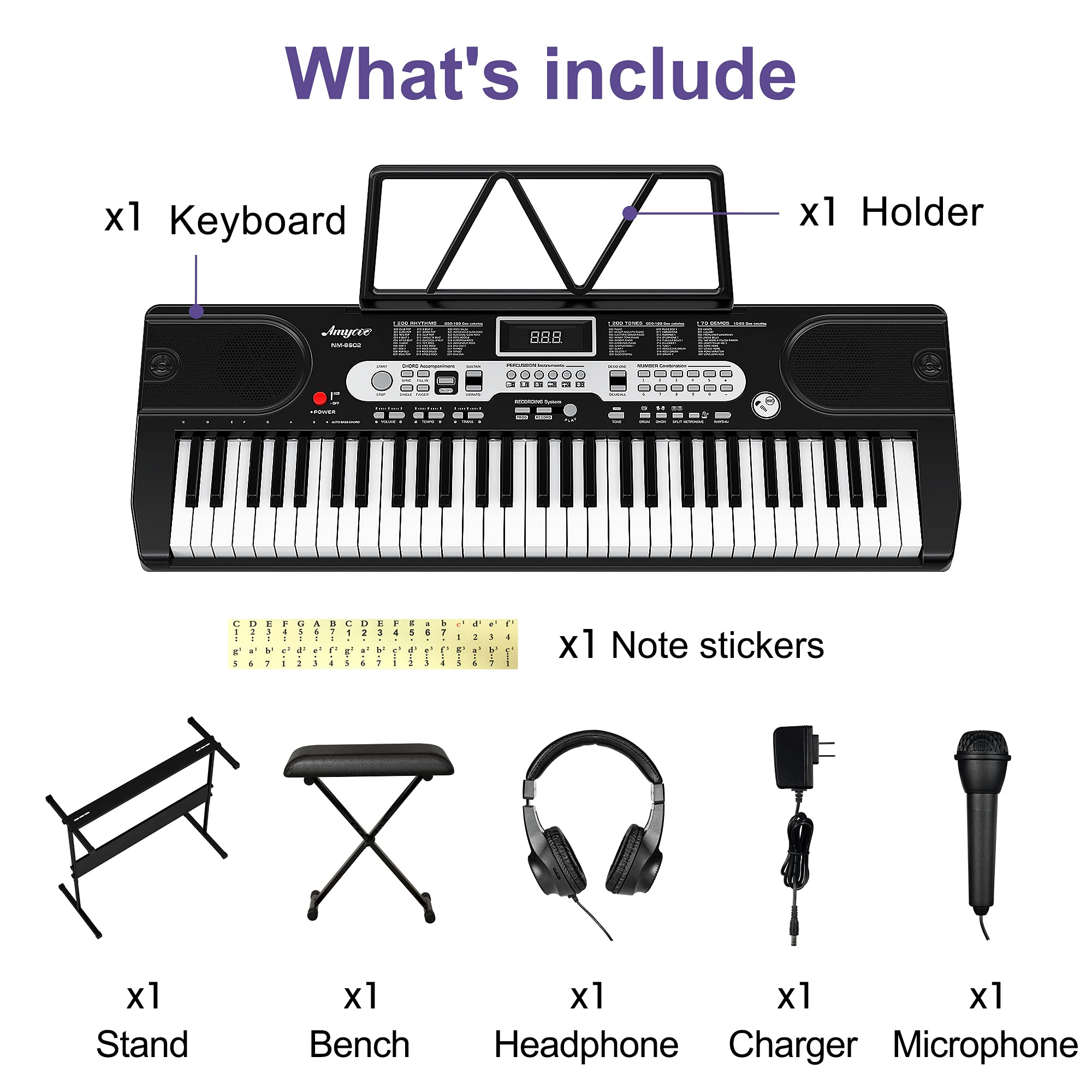 Alkmaar, 61-Key Portable Keyboard (BST8602)