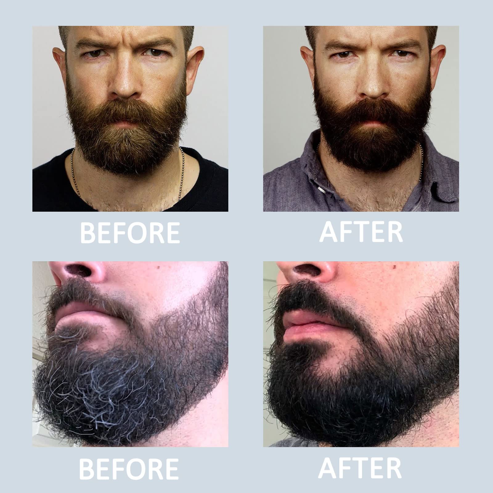 2 in 1 Instant Beard Dye and Beard Pencil Filler For Men, Semi Permanent Beard & Mustache Dye, Lasts For 5 Weeks, Easy to Use, Waterproof and Sweatproof Beard Pen