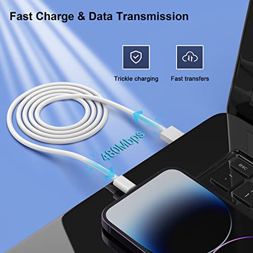 5 Pack(3/3/6/6/10 FT)[Apple MFi Certified] iPhone Charger Long Lightning Cable Fast Charging High Speed Data Sync USB Cable Compatible iPhone 14/13/12/11 Pro Max/XS MAX/XR/XS/X/8/7/Plus iPad AirPods